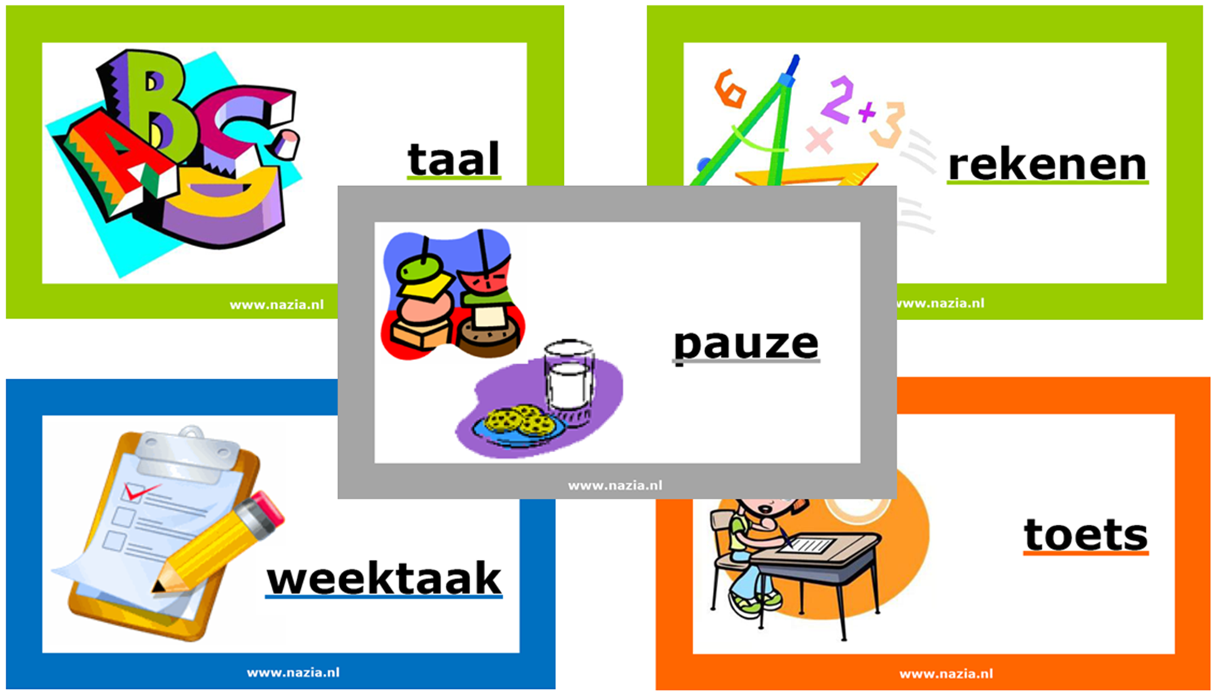 Dagritmekaarten klein | www.nazia.nl – De klas enzo… | Schoolspullen ...